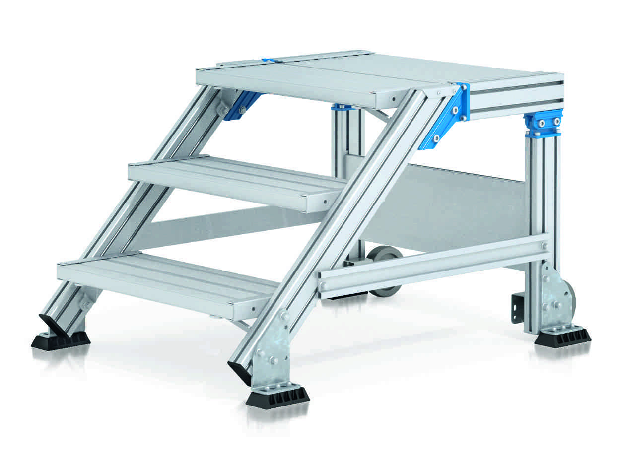 Treppenpodest fahrbar 45° 2 Stufen,1000 mm breit,senkr.H.0,40 m-08-02492